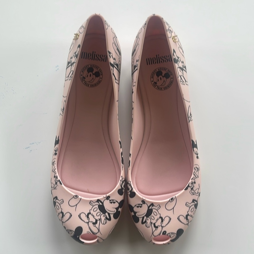 Rare Melissa Pink Mickey Disney Print Jelly Ballet Fl… - Gem
